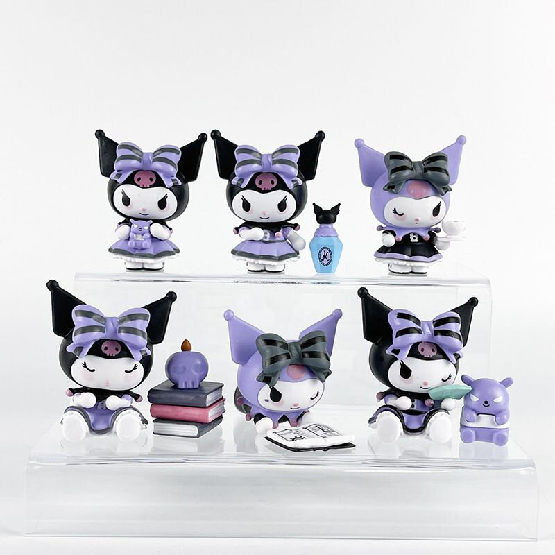 Набор фигурок Моя Мелодия Куроми, Хеллоу Китти / Onegai My Melody Kuromi 6шт (5-7см)