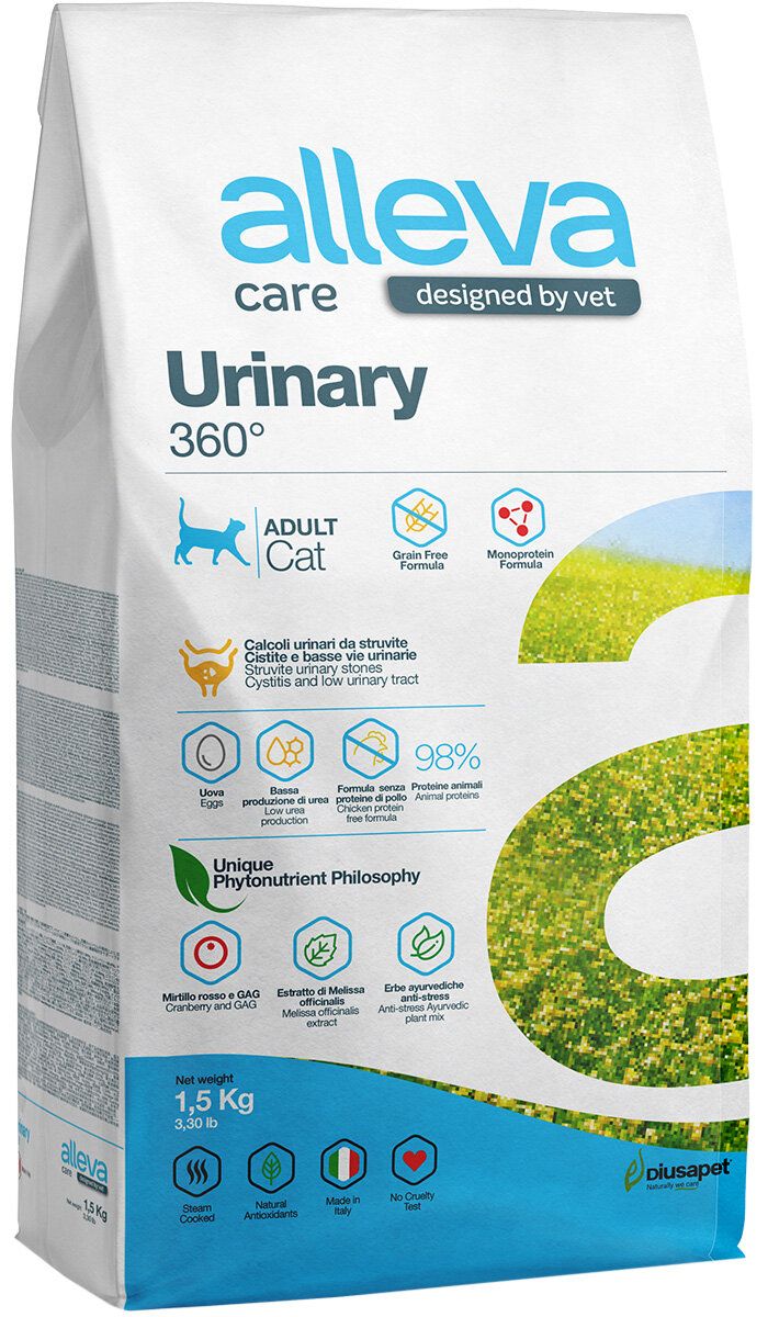 ALLEVA CARE ADULT CAT URINARY 360˚для взрослых кошек при мочекаменной болезни 1,5 кг