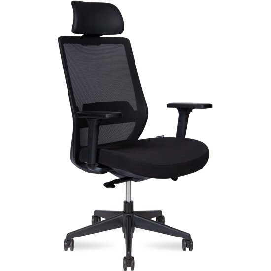 Кресло руководителя Norden Mono black H6255 black черная сетка, черная ткань