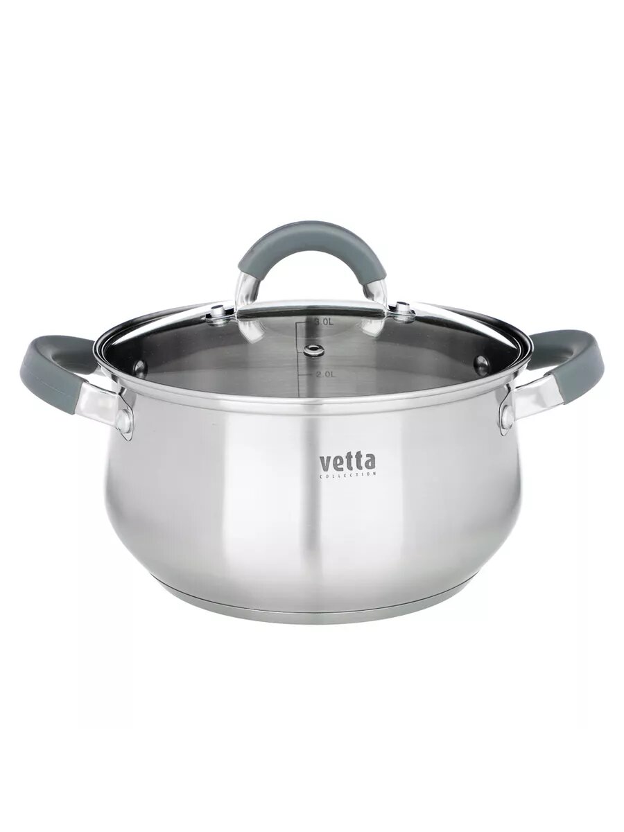 Кастрюля 20х11,5см. 3,6л. со стекл. крышкой, индукция