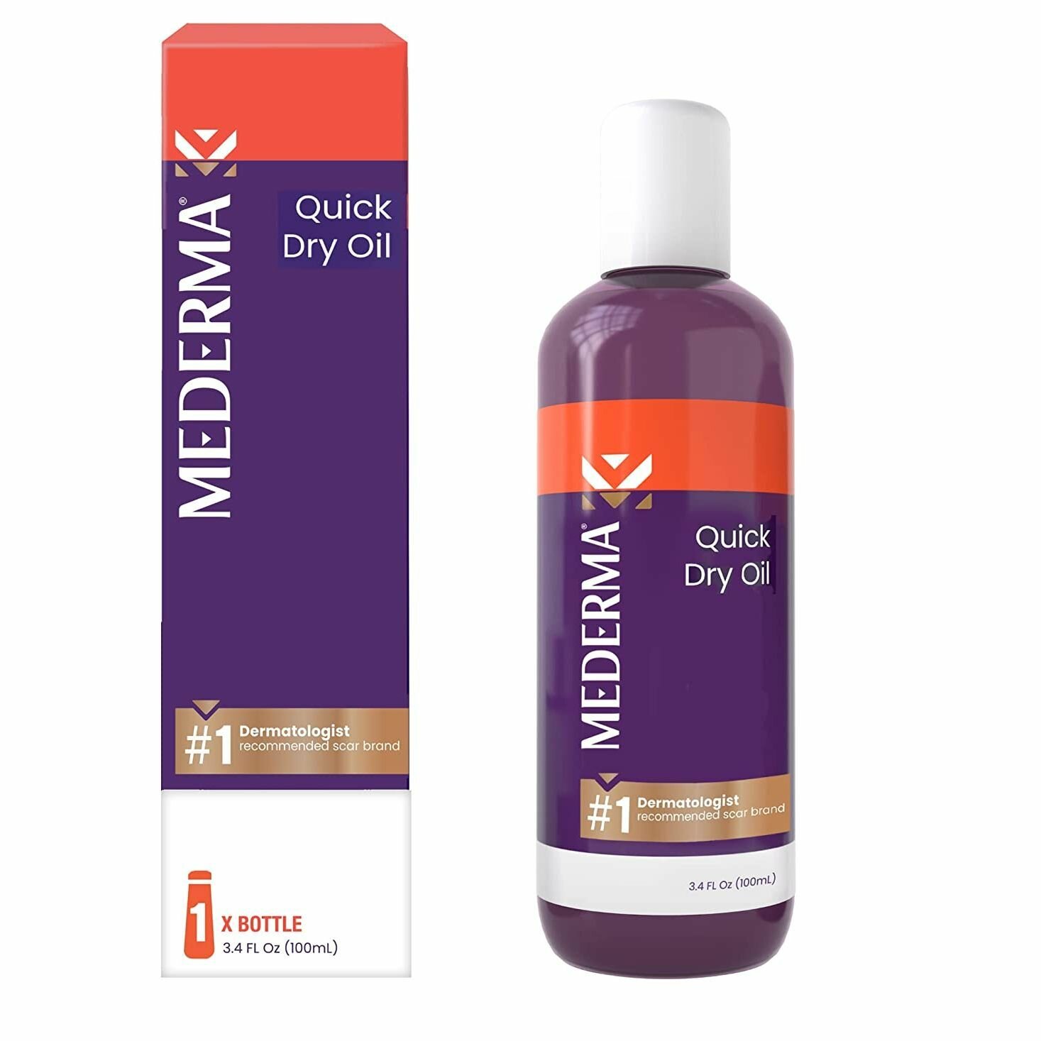 Mederma, Quick Dry Oil Средство от шрамов и растяжек, рубцов, стрий, натуральное увлажняющее питательное масло Медерма помогает улучшить внешний вид кожи, 100 мл