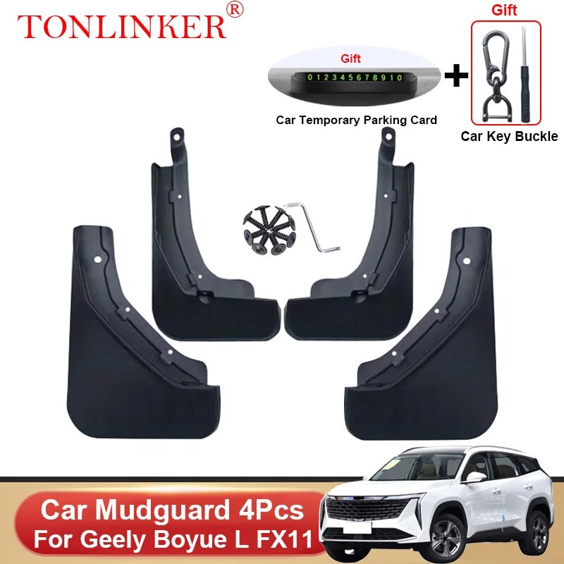 TONLINKER Автомобильные Брызговики для Geely Atlas FX11 Suv 2023-подарки, брызговики, передние и задние брызговики