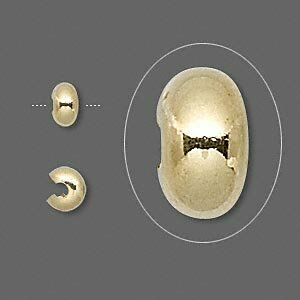 Кримпы, 5мм, покрывные, базовый материал - латунь, позолоченные, 10 шт.