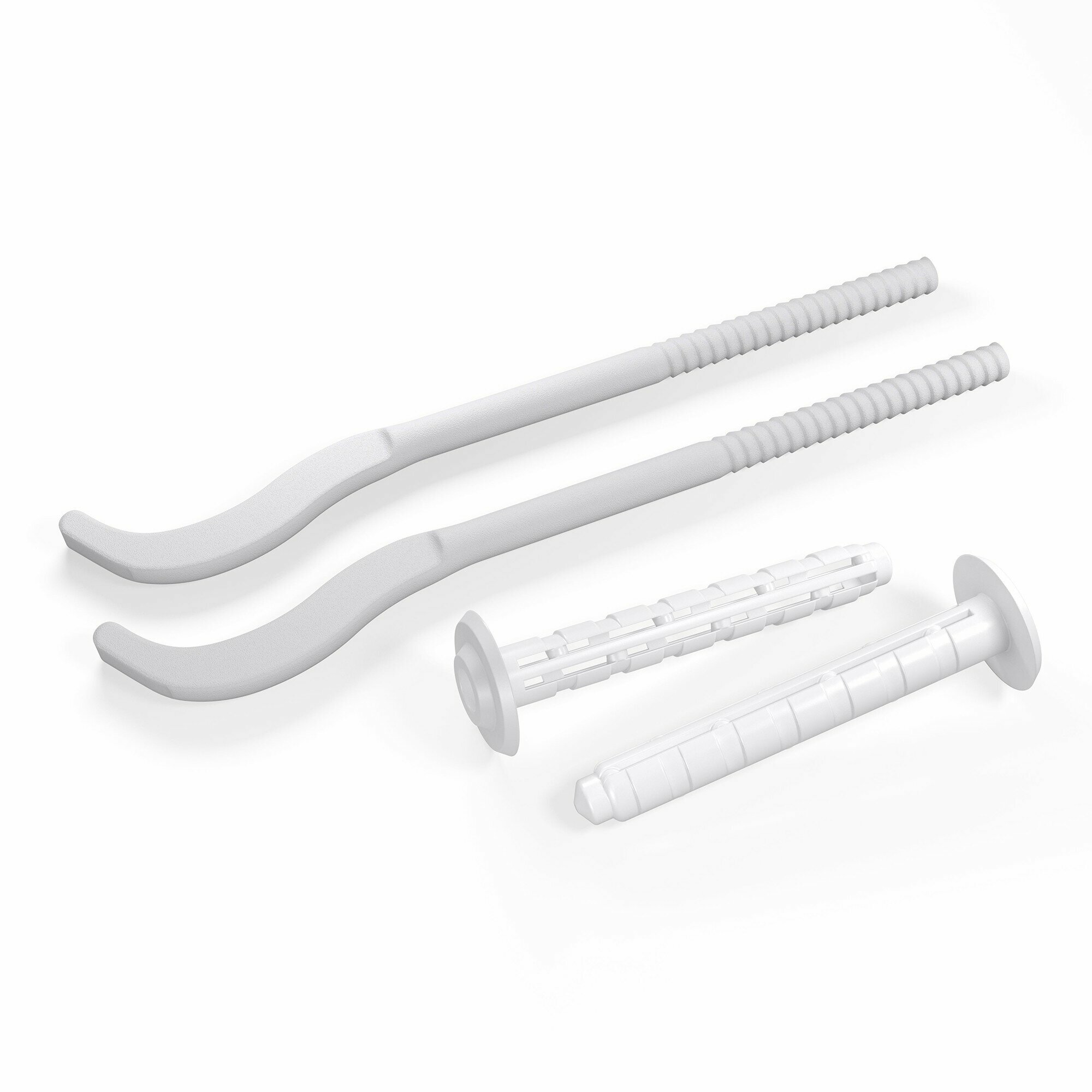 Комплект плоских кронштейнов с дюбелями 7,2х170мм, сталь, белый