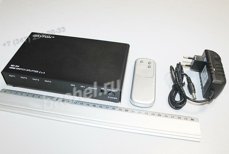 Разветвитель-коммутатор цифрового AV сигнала HDMI DAYTON MD-204 (2 вх.- 4 вых.), активный, HDMI 1.4 4Kx2K, Ultra HD, 3D