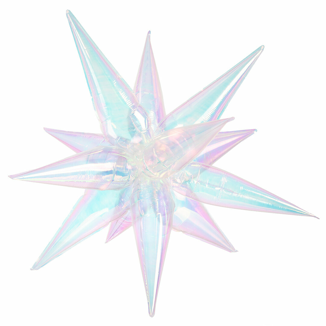 Шар 3D (40'/102 см) Звезда, Составная, Прозрачный, Хамелеон, 1 шт. в уп.