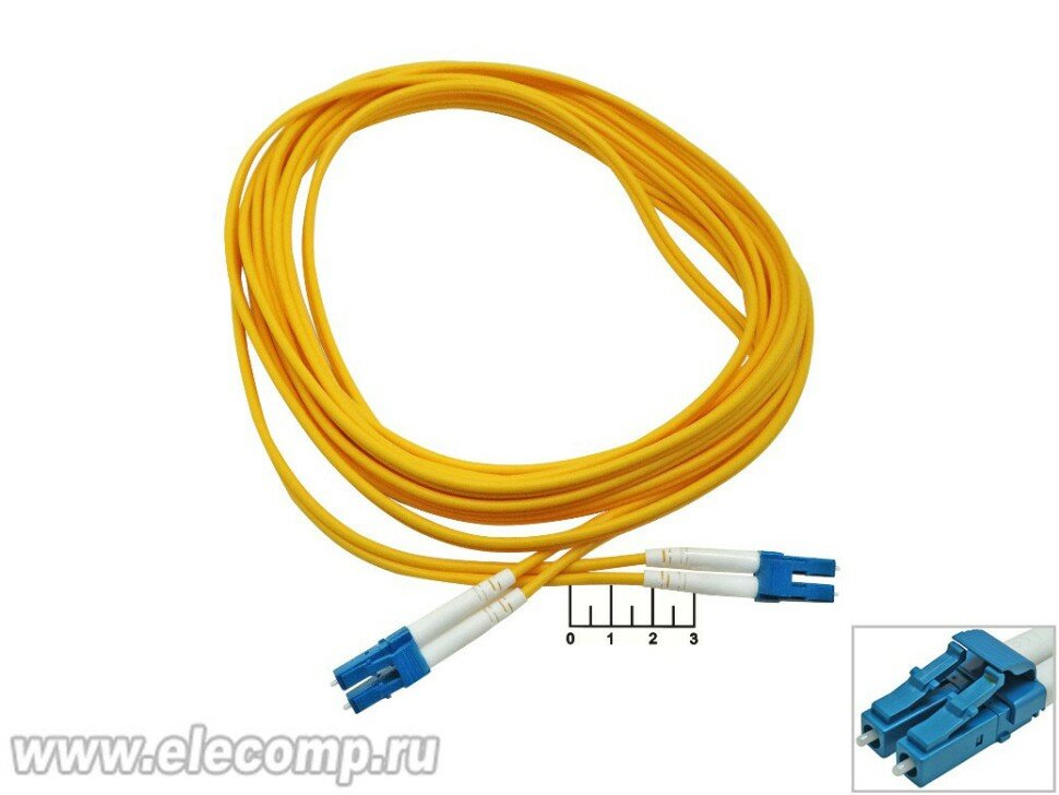 Шнур оптический 2LC/UPC-2LC/UPC 3.0мм 5м