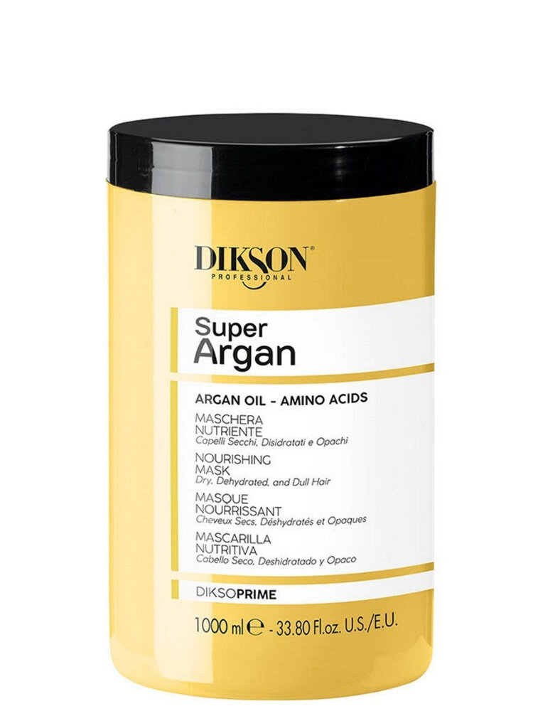 Маска для волос Dikson DiksoPrime DiksoPrime Super Argan Nourishing Mask, Маска питательная для сухих волос с маслом арганы, макадамии, 1000 мл