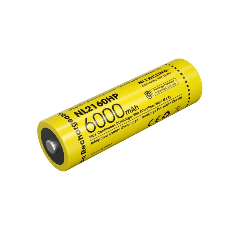 Перезаряжаемый литий-ионный аккумулятор NITECORE NL2160HP 6000 мАч, сертификация CE
