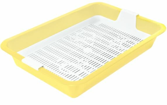 Гамма Туалет для кошек c сеткой мини "Барсик", 32,5*23,5*6см, желтый