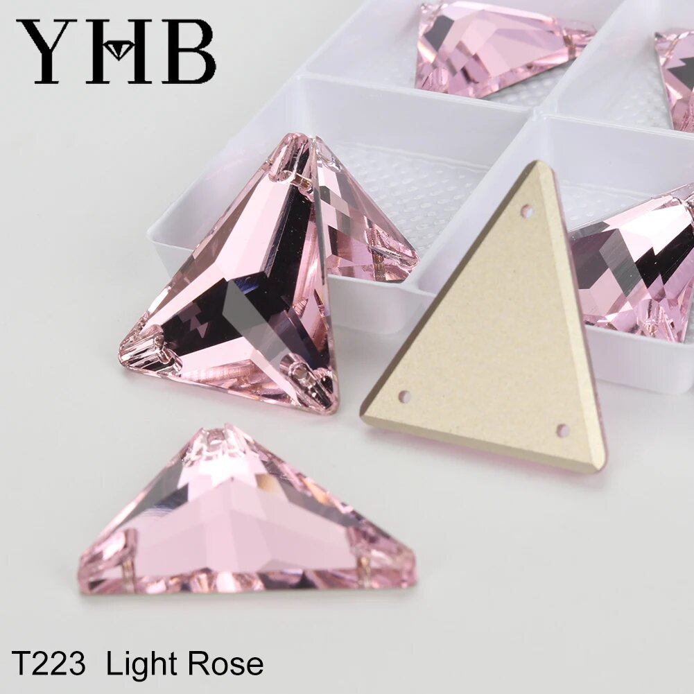 Стразы YHB розовые T223 Light Rose, 8шт 25-28мм