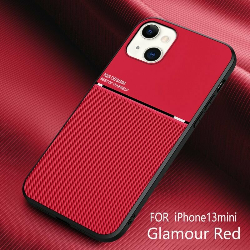 FASNYA Чехол из деловой кожи для Apple iPhone 13 Mini (Айфон 13 мини) с магнитным автомобильным держателем, тонкий защитный чехол для смартфона