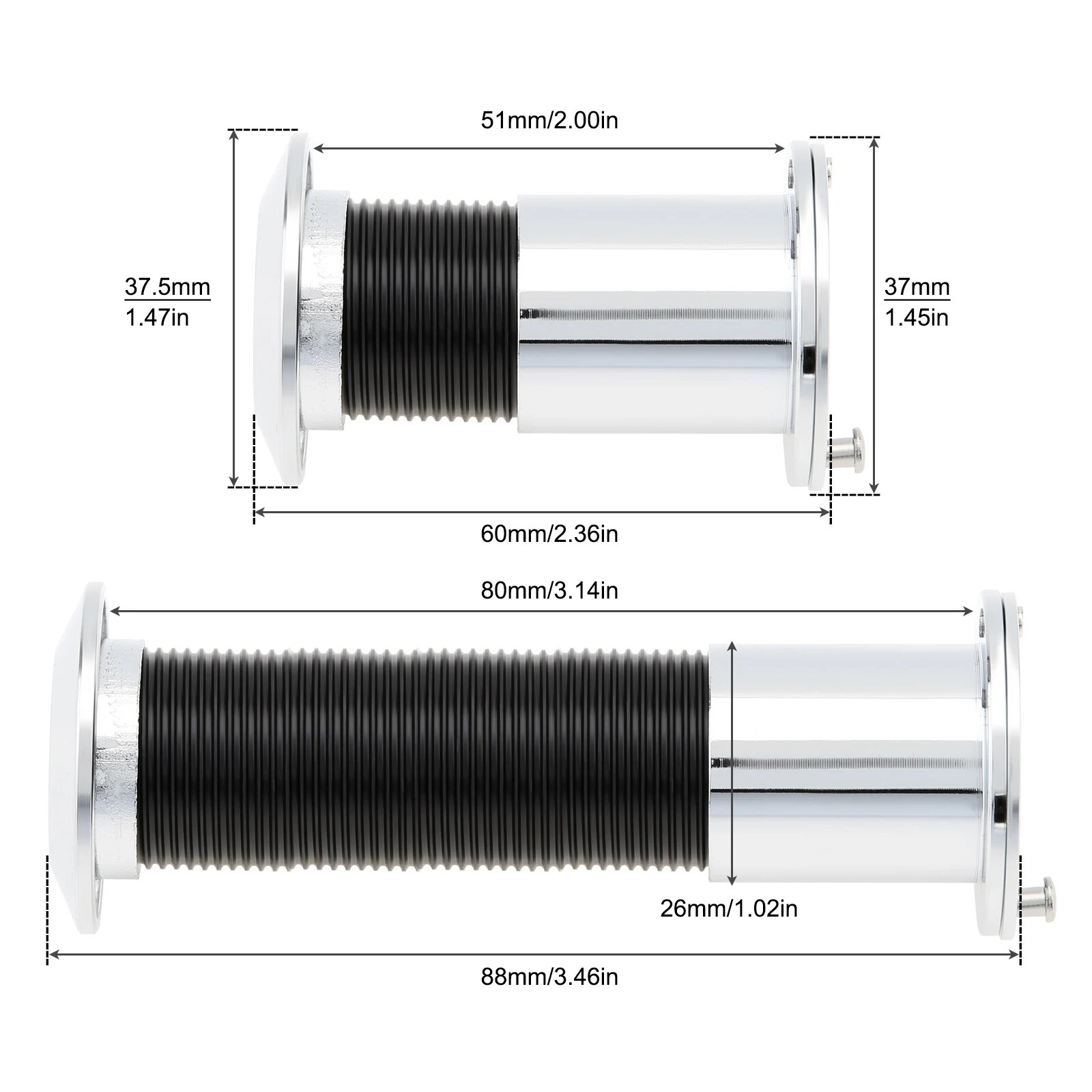 Цинковый дверной глазок 200 градусов Silver