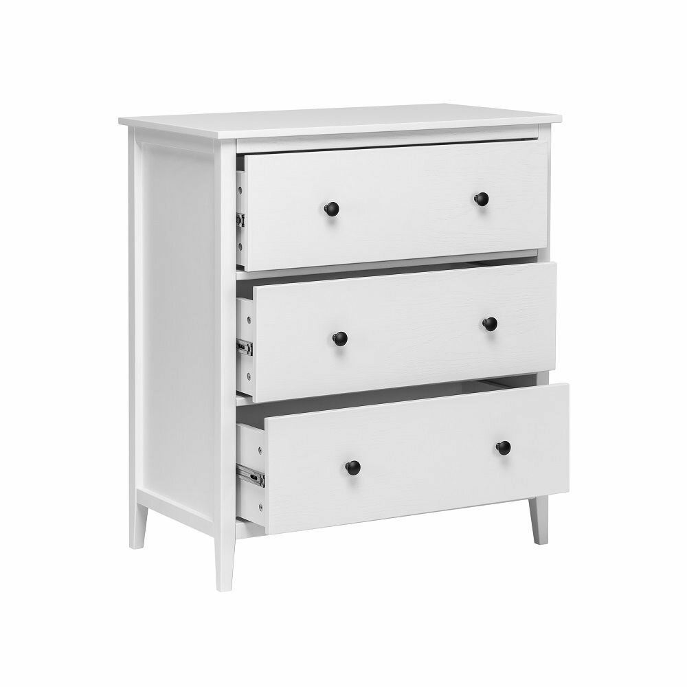 Комод для одежды, Комод Leset Токе 3 ящика, Белый