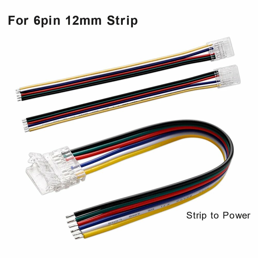 Светодиодный разъем прозрачный 5 шт, 2-6 контактов 6pin 12mm Type B