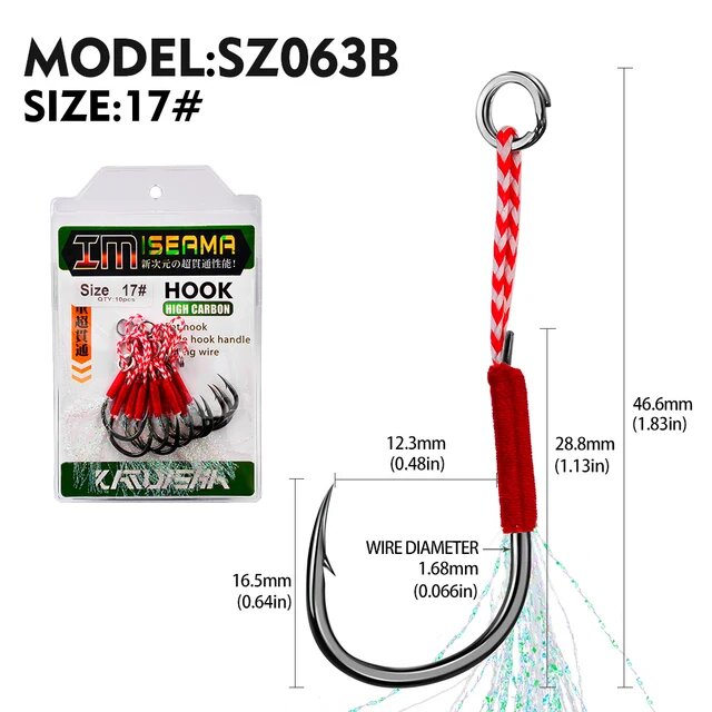 PRO BEROS Ассист крючки для нахлыста 11#-20#, 10 шт size17-black