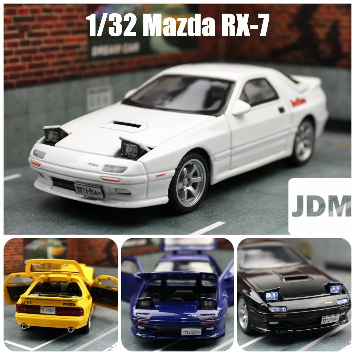 DIECAST CAR 1/32 Коллекционная металлическая машина Mazda RX7 Initial D RX-7 JDM