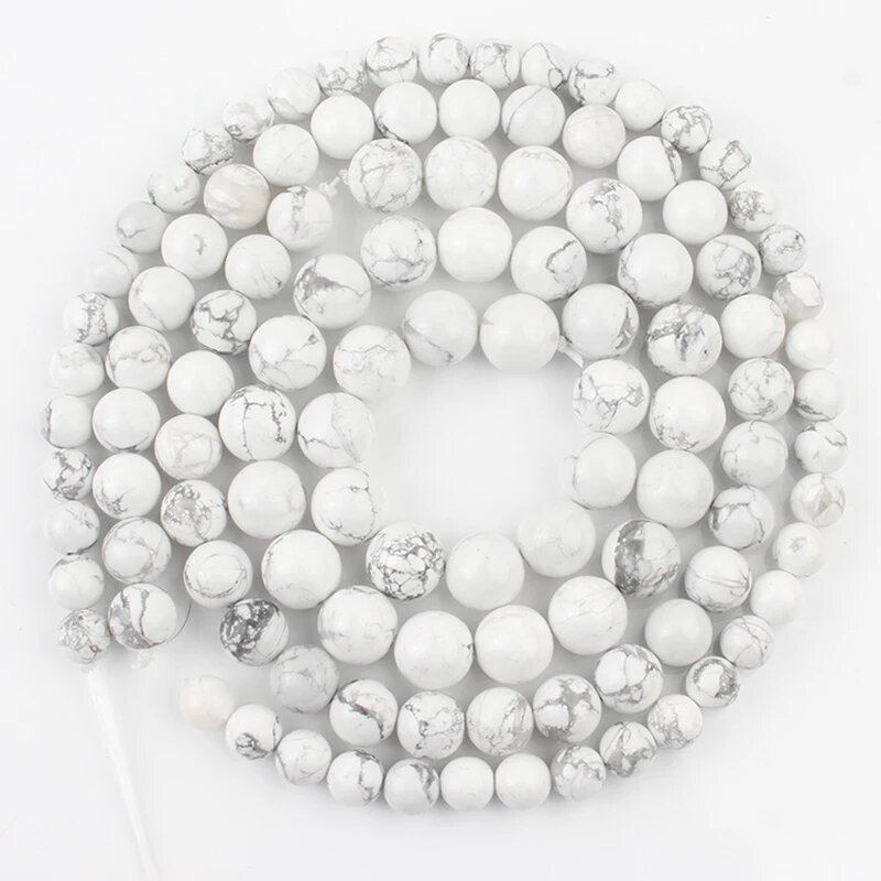 Белый Говлит Бусины 2-12мм для Браслета 10mm 36pcs