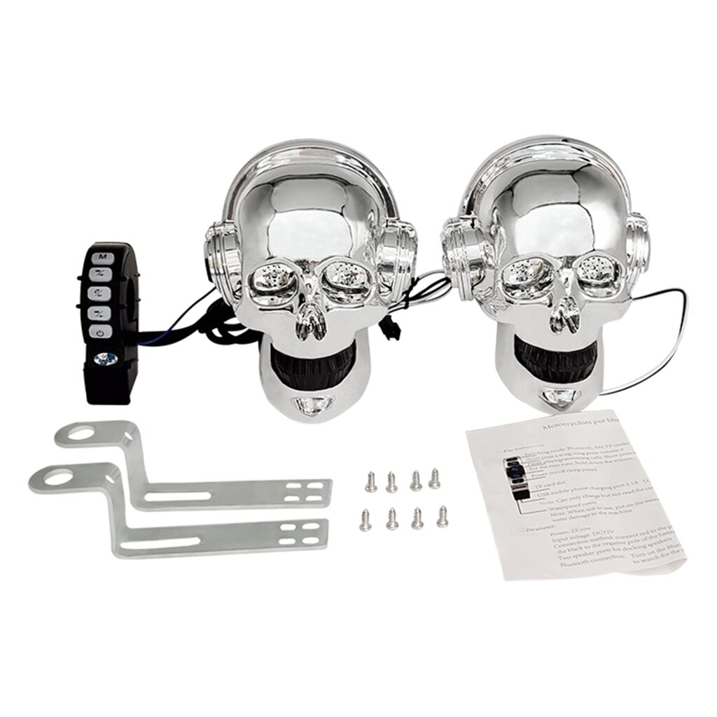 Динамик для мотоцикла в форме черепа, Сабвуфер, Водонепроницаемая радиосистема, MP3-плеер