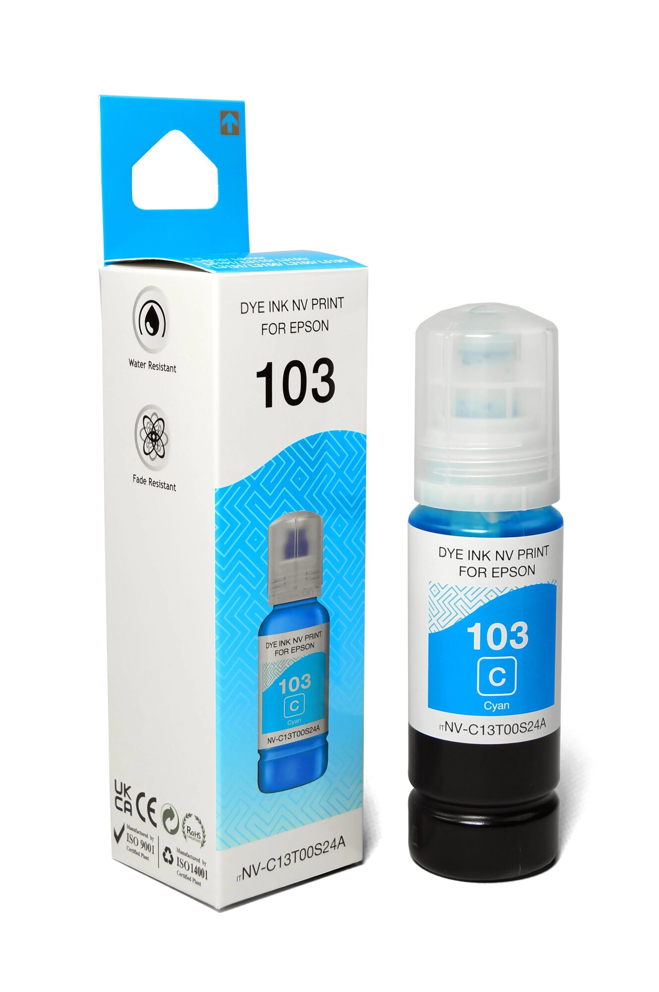 Чернила NV-Print 103C (NV-C13T00S24A), голубой, совместимые для Epson L1110/L3100/L3101/L3110/L3150/L3151/L3156/L3160/L5190