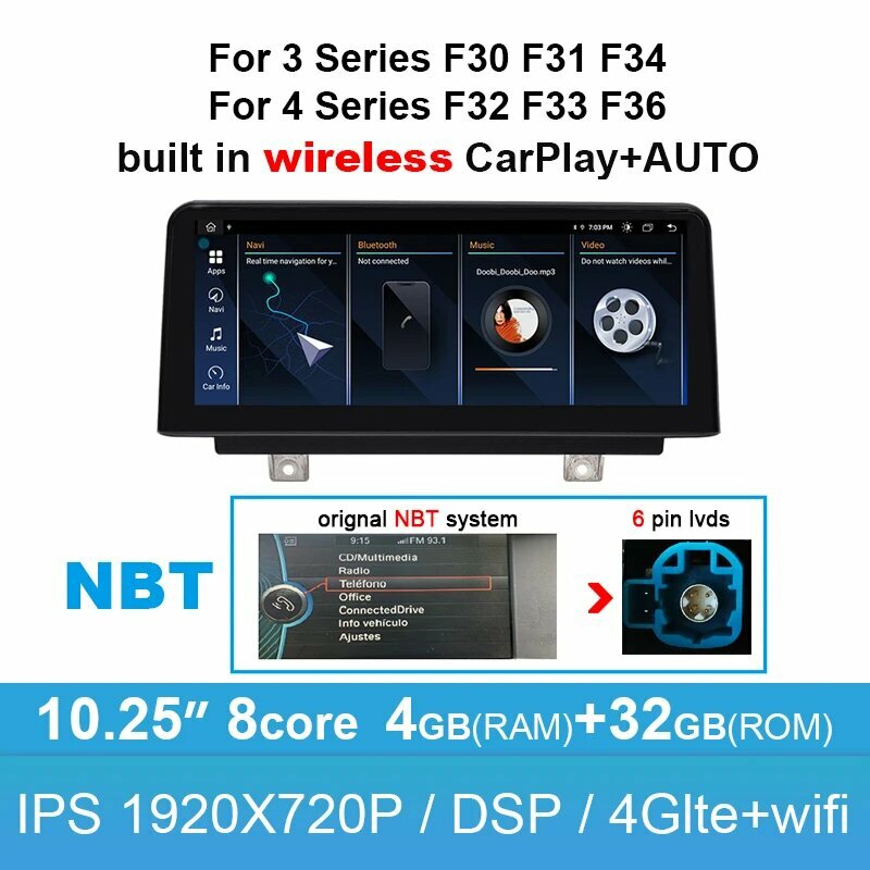 8-ядерный 1920X720 DSP IPS Android Автомобильный GPS-навигатор Радио Мультимедийный плеер для BMW 3 серии F30 F31 F34 Для BMW 4 серии F32 F33