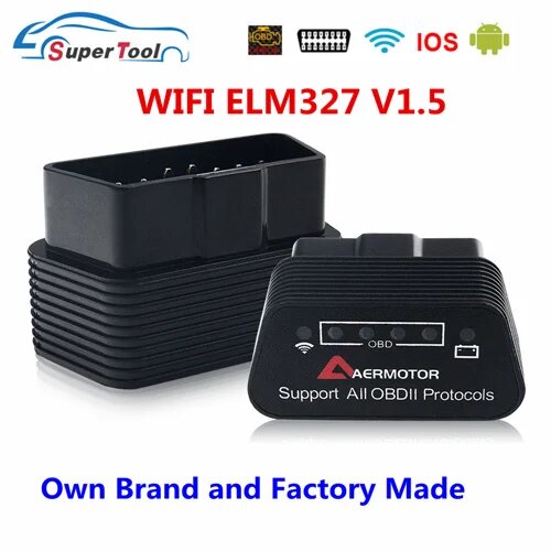 OBD2 ELM327 4.0 OBD ELM327 Bluetooth V1.5 V2.1 ELM 327 WIFI/WI-FI V1.5 OBDII Автомобильный диагностический сканер Инструмент для Android/IOS/Windows AERMOTOR WIFI 1.5