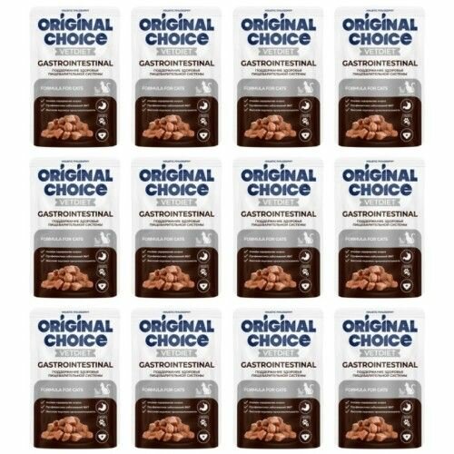 Original Choicel Корм влажный для взрослых кошек Vetdiet Gastrointestina, диетическое, полнорационное, с чувствительным пищеварением, 85 г, 12шт