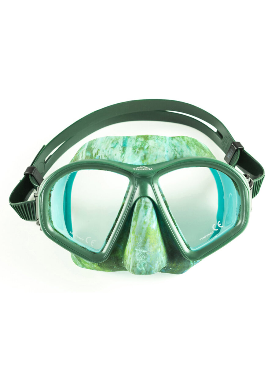 Маска для плавания SCORPENA M2 CAMO, зеленая