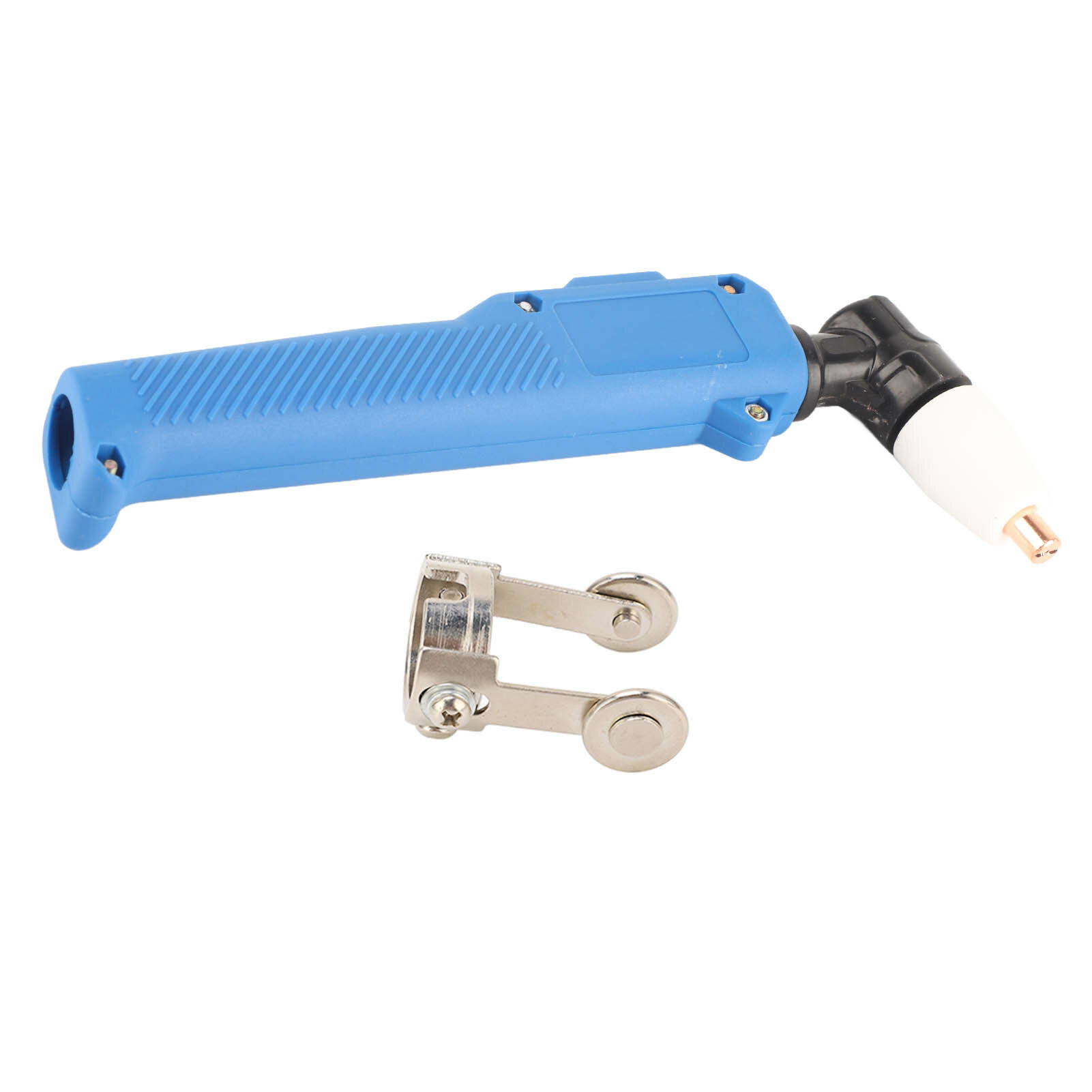 Плазменный резак PT31 с изогнутой рукояткой, ручной, с направляющим роликом, синий.