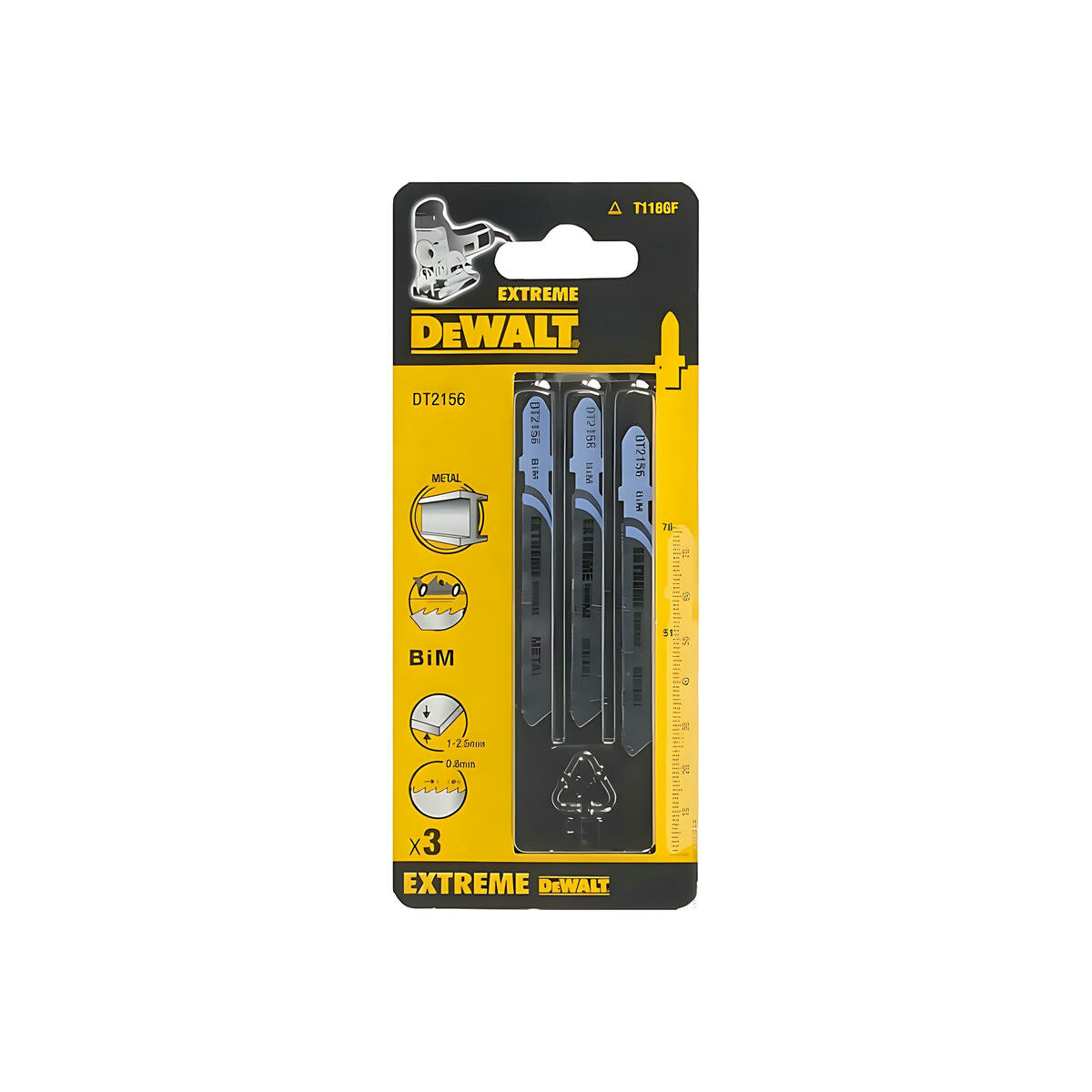 Пилки (3 шт, металл BIM T118GF) DeWalt DT2156