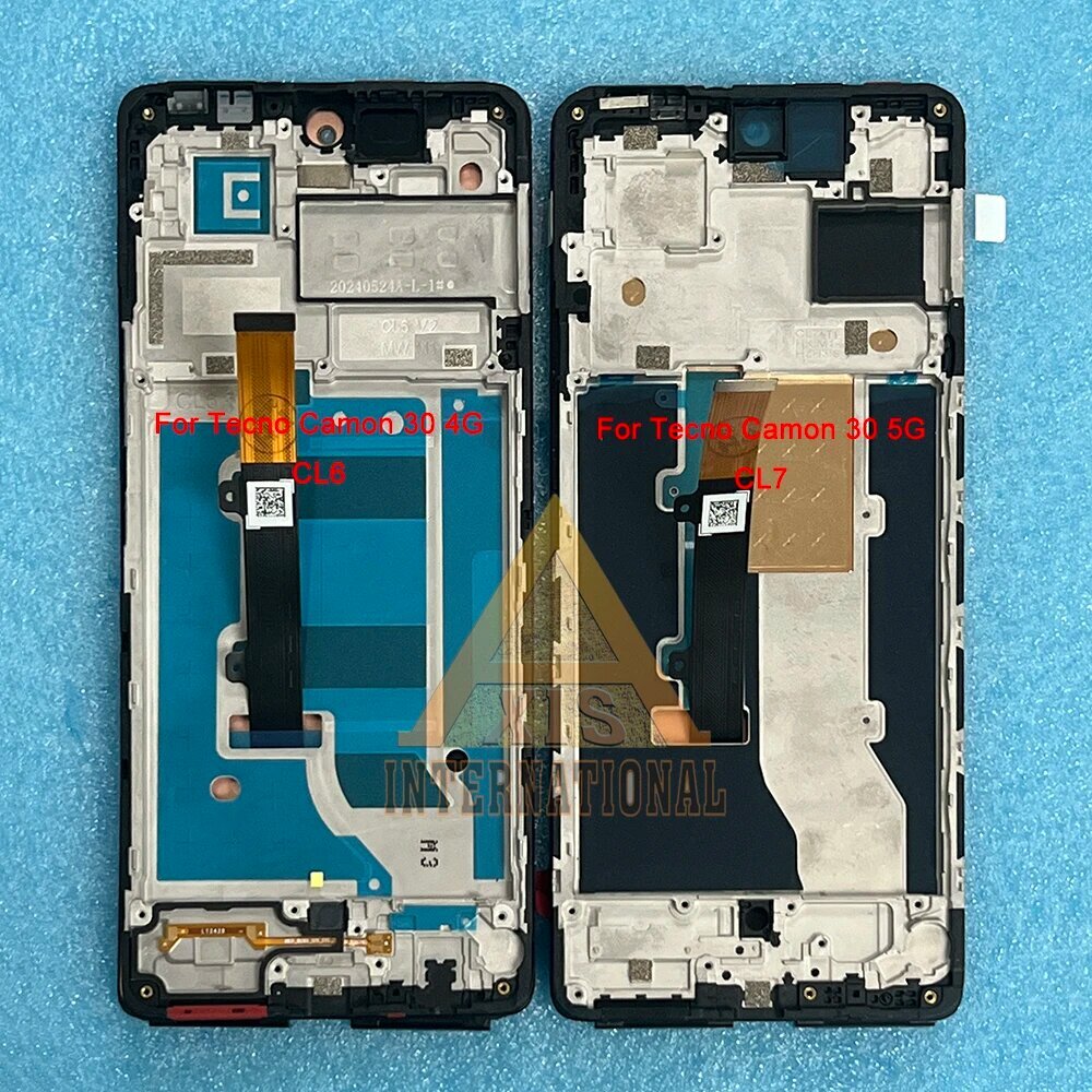 Оригинальный 6,78 "AMOLED для Tecno Camon 30 4G CL6/30 5G CL7, сенсорная рамка ЖК-дисплея для Camon 30 Pro CL8/30 Premier CL9/GT 20 Pro CL7 W Frame