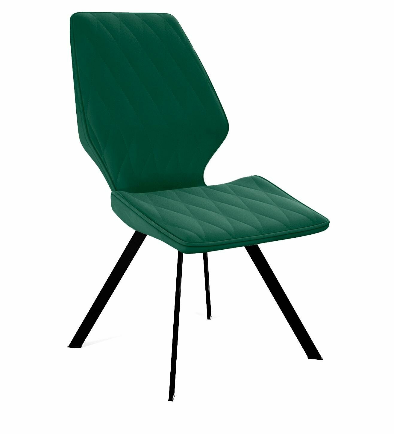 Стул кухонный для дома DikLine 242M микровелюр изумруд К13, ножки черные