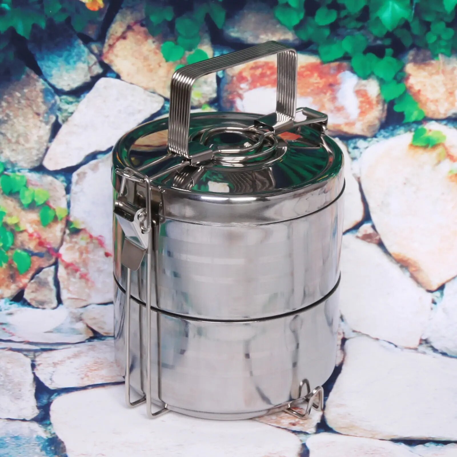 Контейнер для продуктов металлический 13,5х13см, 2 уровня, термо, нерж. сталь