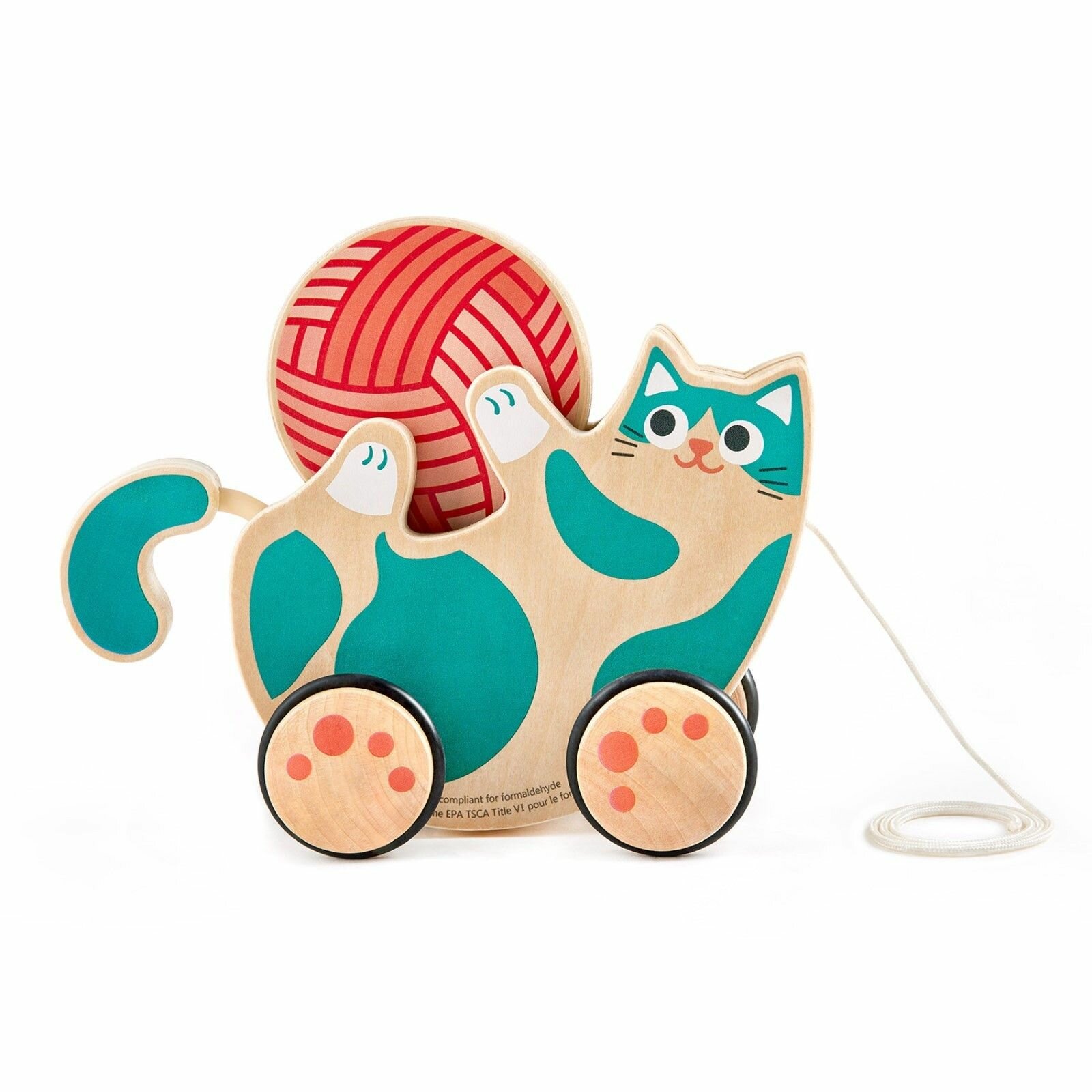 Hape Игрушка для малышей каталка - погремушка "Игривый котенок"