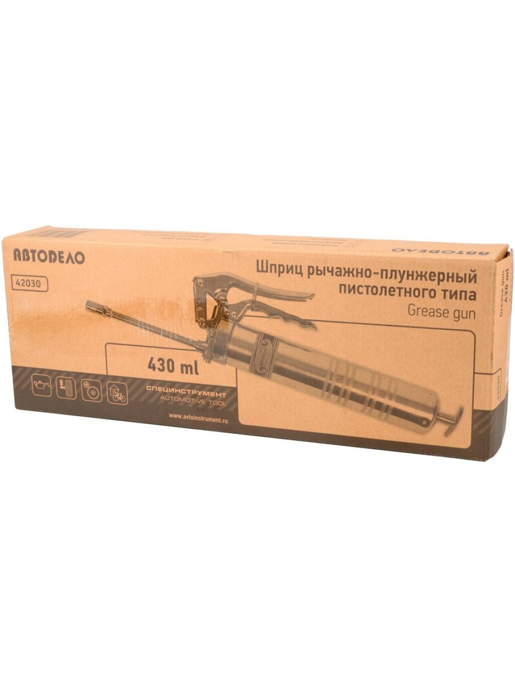 Шприц рычажно-плунжерный 400 мл "АвтоDело" (с пневмоприводом)