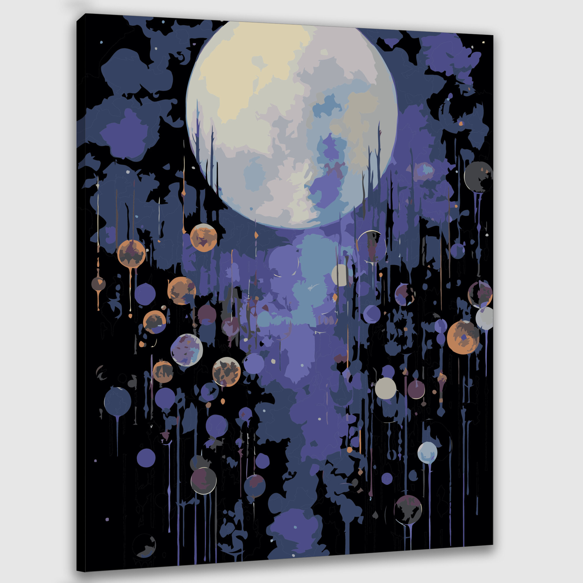 Картина по номерам 40x50 см, художественное произведен, смешанная техника, лунное покровительство, коллаж, фазы Луны