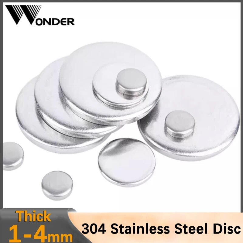 Круглые диски из нержавеющей стали 304 6-80 мм 12mm-10Pcs, 1mm