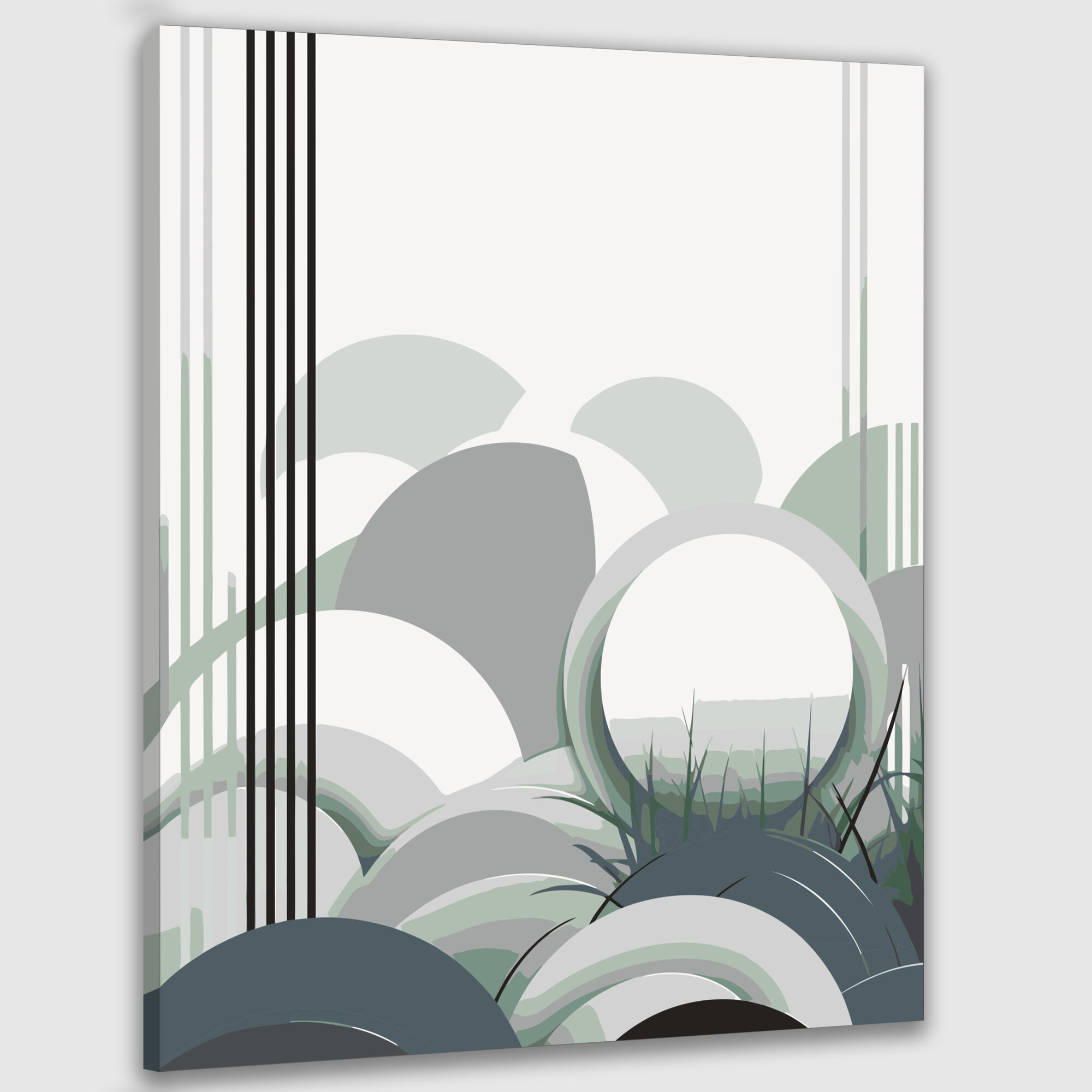 Картина по номерам 40x50 см, дзен-сад, футуристический абстрактн, геометрические формы, линии, цветовая палитра