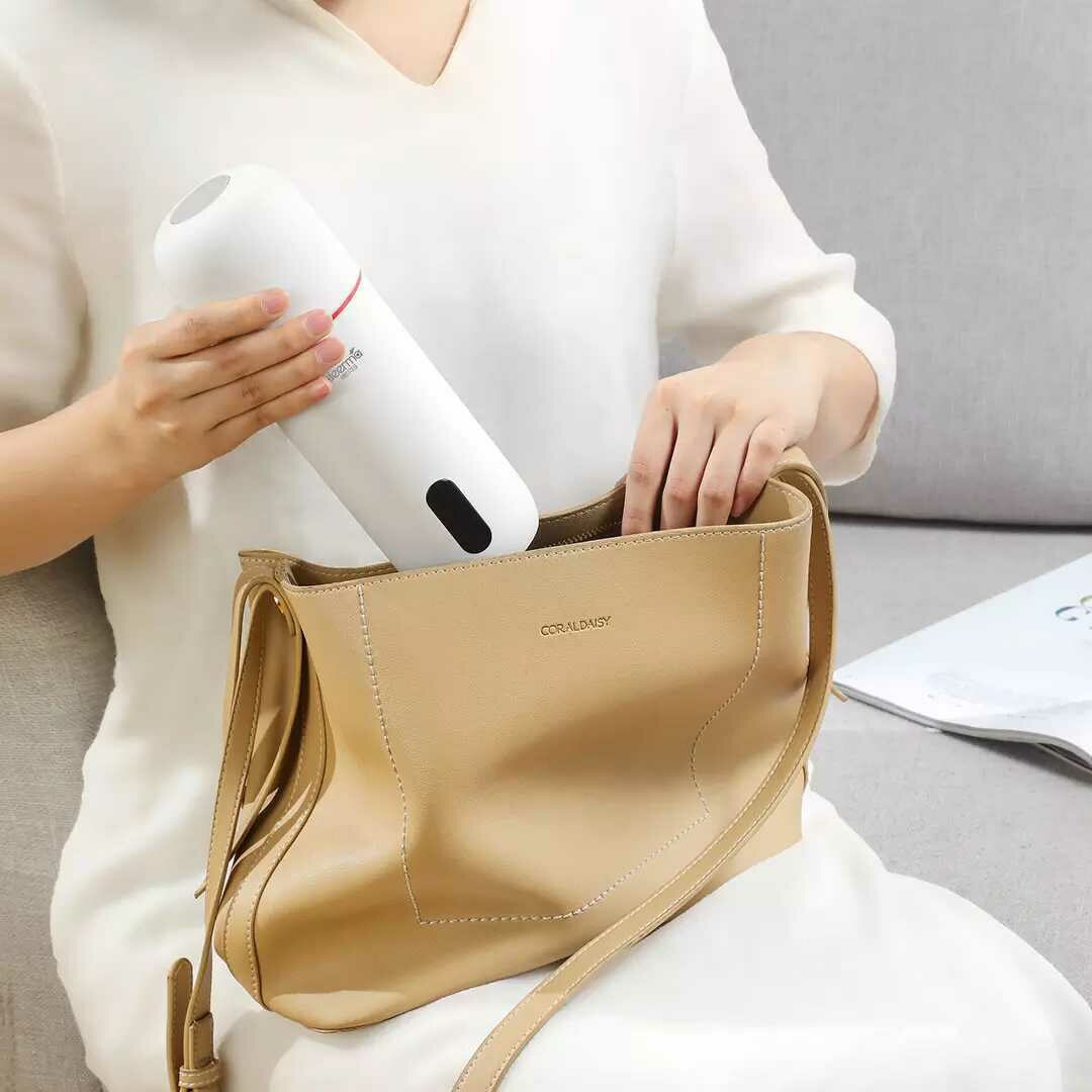 Электрочайник-чашка Deerma, металл, 300Вт, сенсорное управление, подсветка, белый