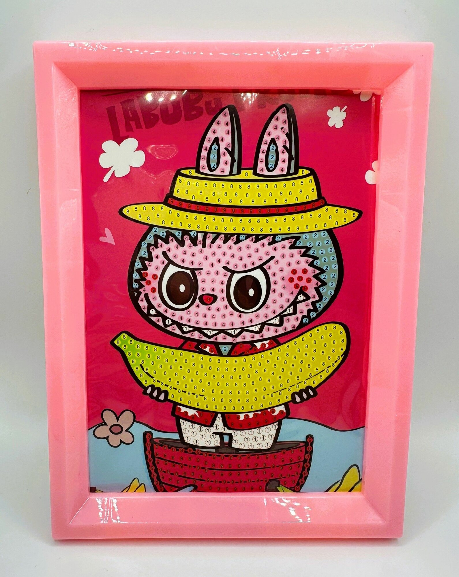 Алмазная мозаика " Лабубу-1 " (18 х 14 см) , розовый