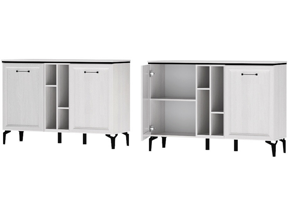 Комод с 2-мя распашными дверцами, МДФ фасад, Ясень Анкор Светлый