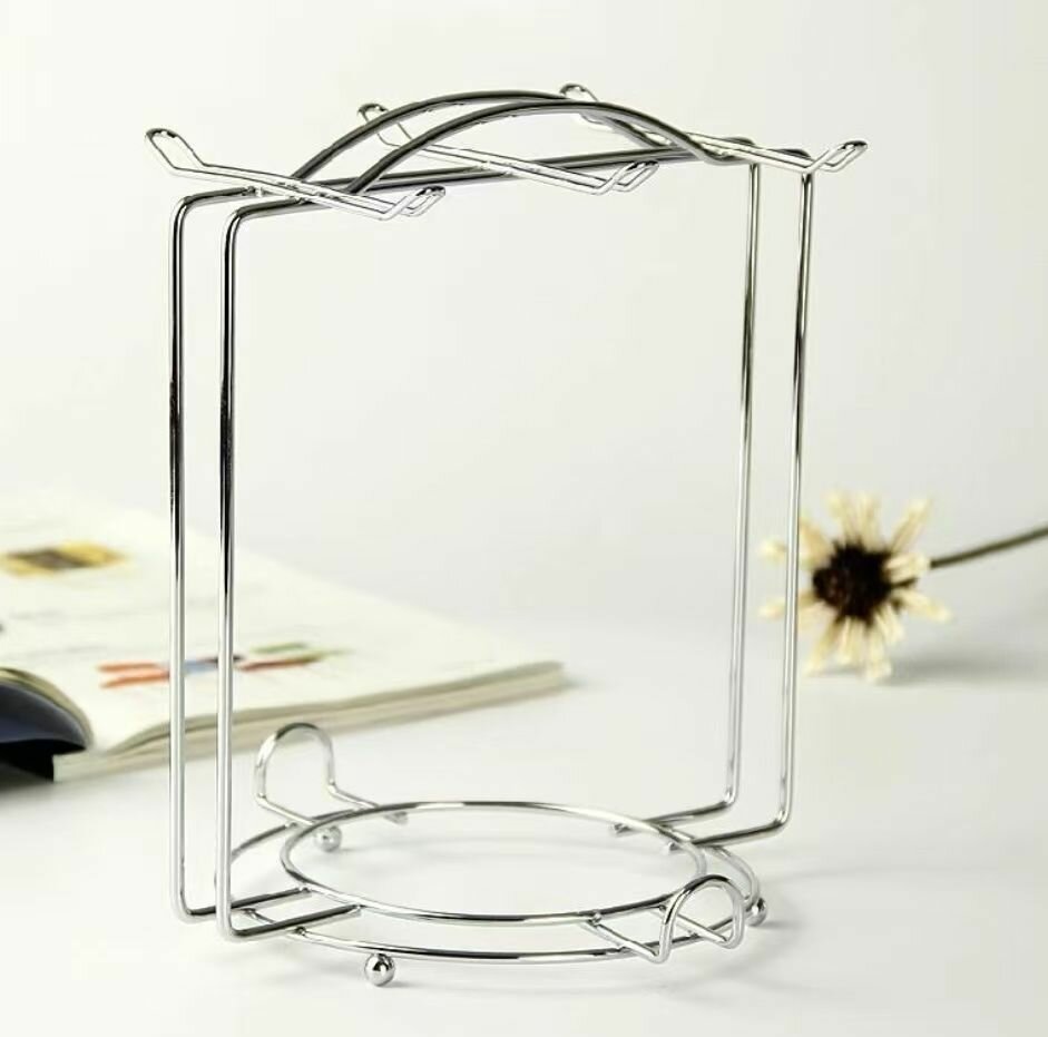 Металлический держатель для чашек и тарелок с антикоррозийным покрытием, компактный органайзер для кухни и офиса, удобное хранение посуды