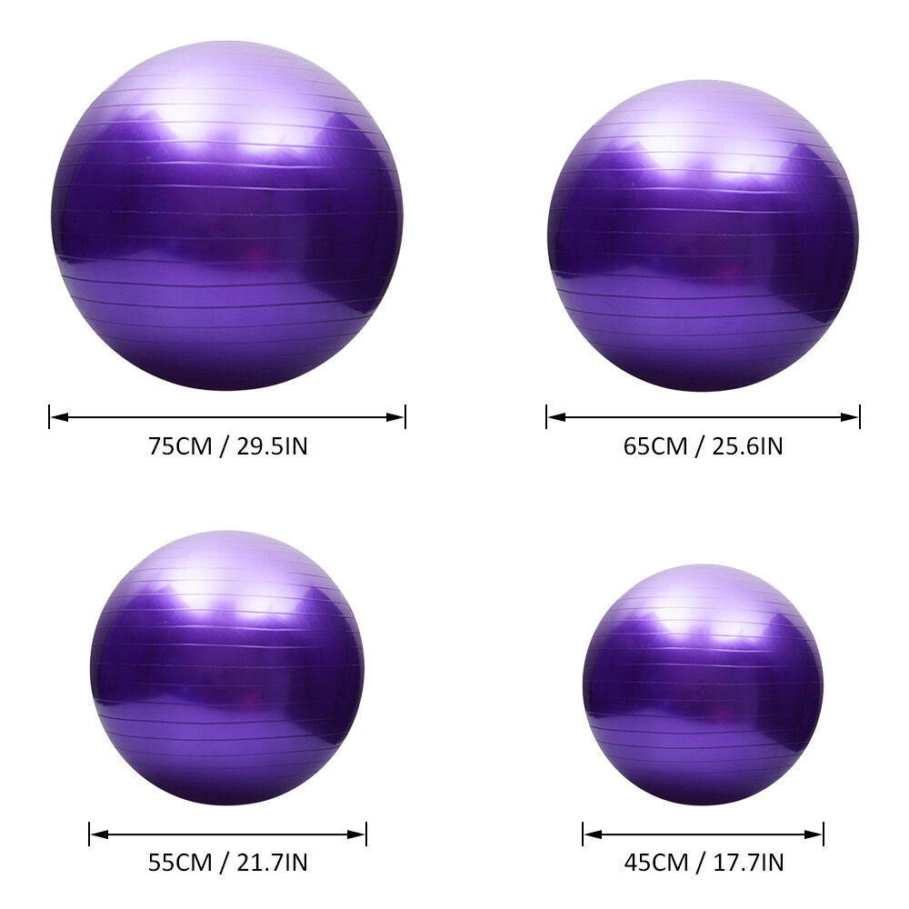 Мяч для йоги с защитой от разрывов, утолщенный, для поддержания устойчивости, мяч для балансировки, пилатеса, фитнеса, 45 см / 55 см / 65 см / 75 см, подарочный воздушный насос