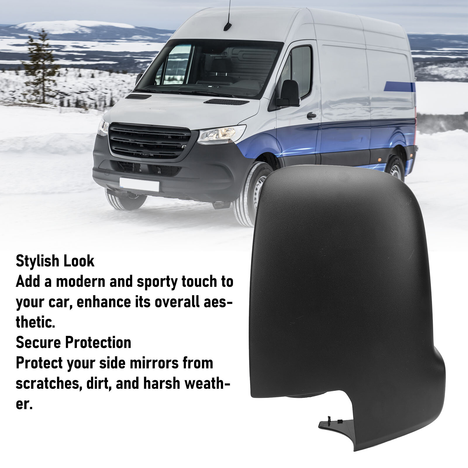 Крышка бокового зеркала стильный вид защитный корпус зеркала заднего вида для фургона Sprinter 2018-2023 левый