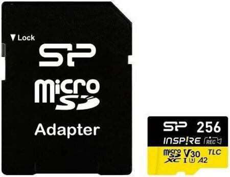 Флеш карта microSDXC 256GB Silicon Power SP256GBSTXLA2V1N Inspire V30 A2 w/o adapter