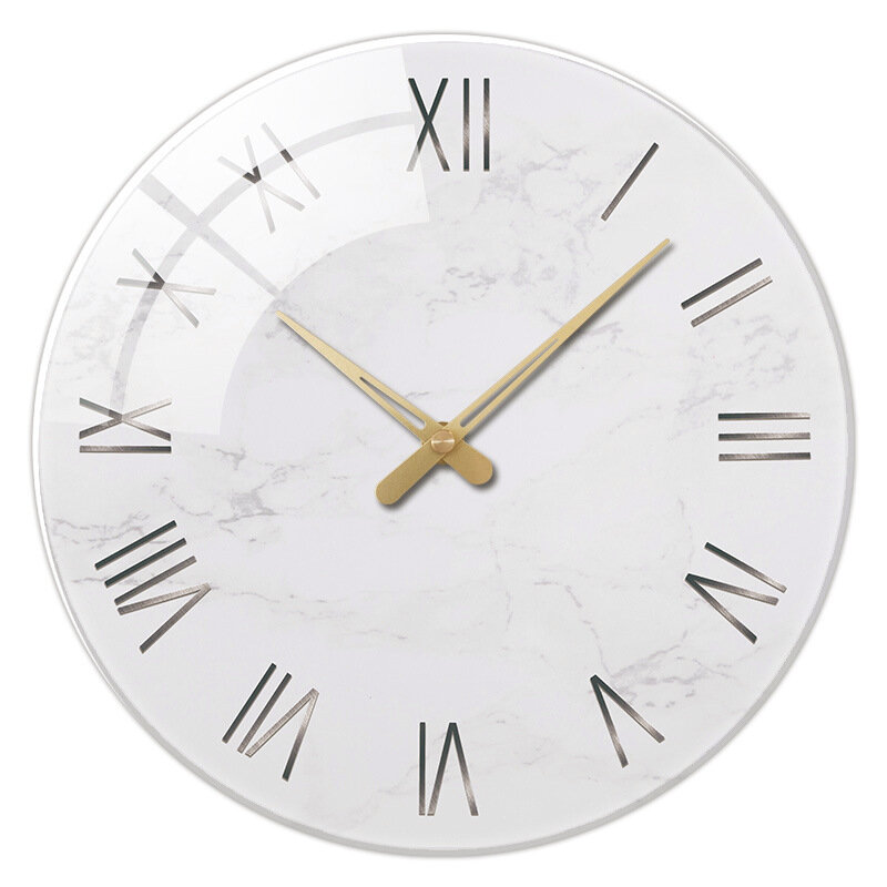 【12 дюйм (ов) 30 см】 Скандинавские настенные часы с изображением кои, украшение гостиной, креативное украшение, стеклянные часы