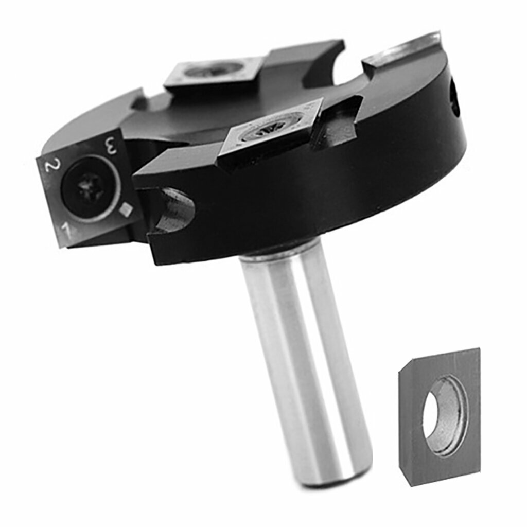 Фреза для обработки поверхности доски, хвостовик 1/2 дюйма, диаметр реза 1-1/2 дюйма, фреза для выравнивания плит, строгальная фреза