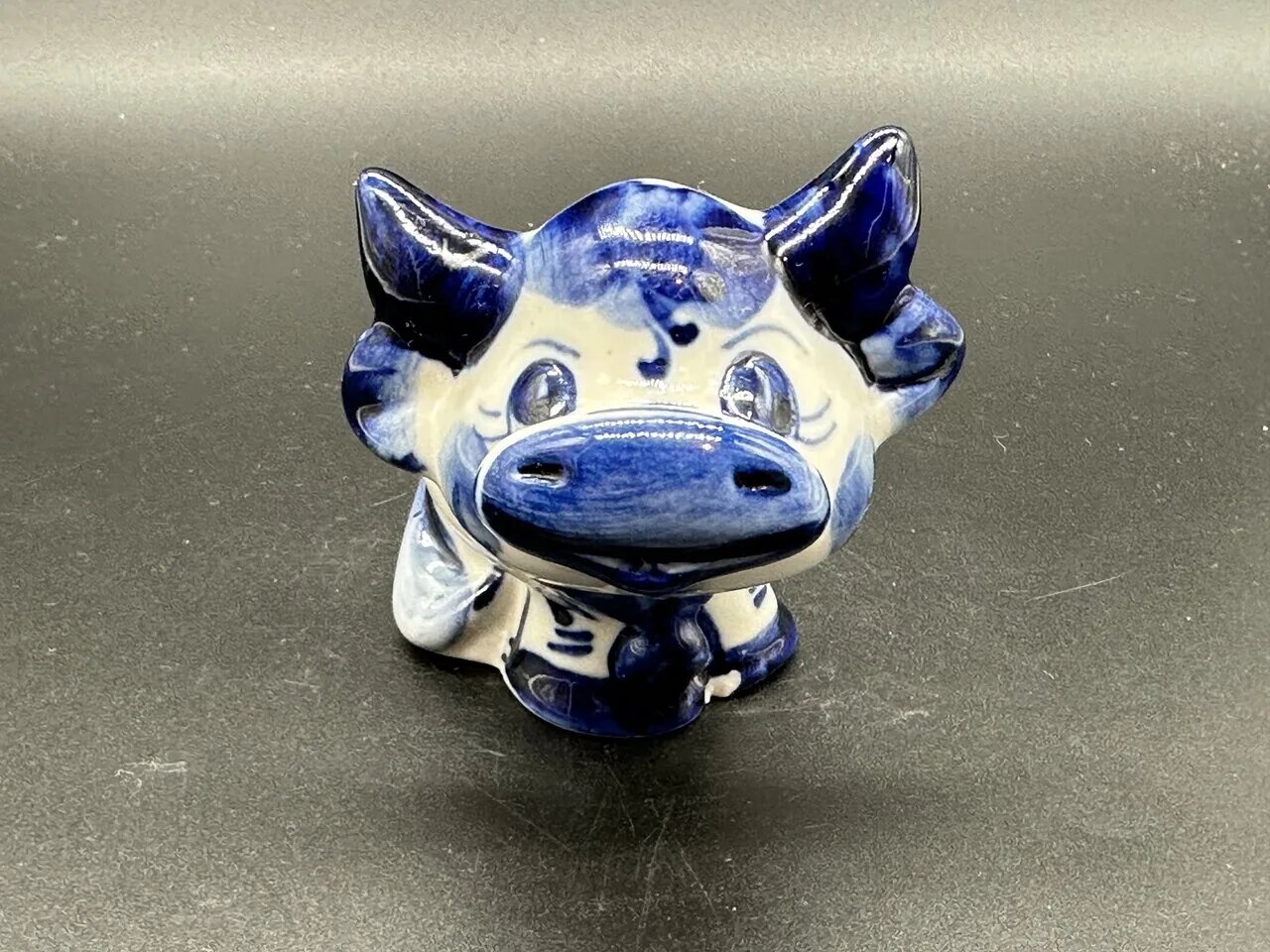 Статуэтка Бычёк Гжель Фарфор винтажная