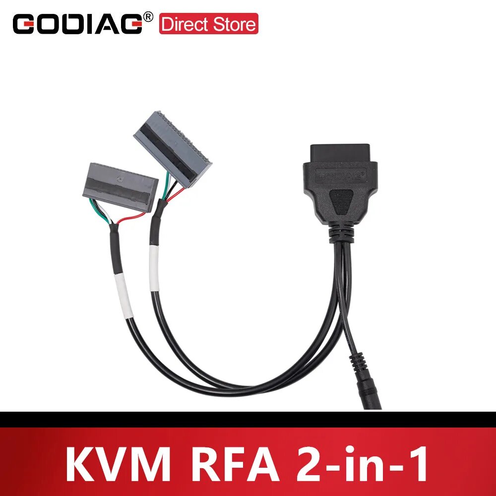 Коммуникационный тестовый кабель GODIAG KVM RFA 2-в-1 для Jaguar и Land Rover до 2017 и 2018-2025 лет