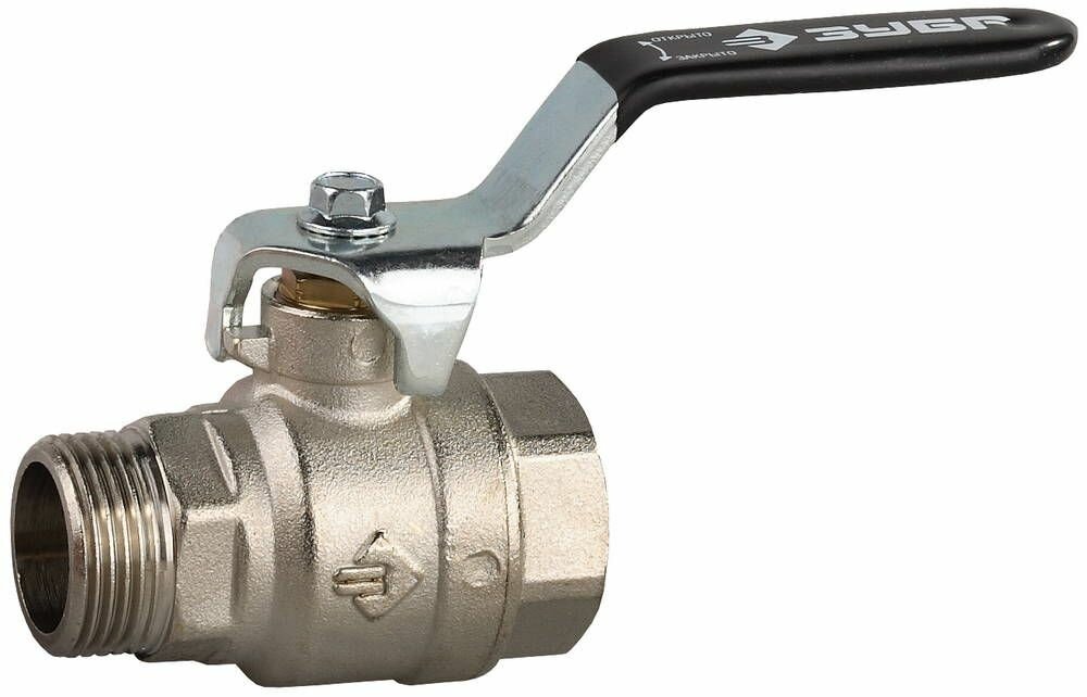 Шаровой кран ЗУБР, d 3/4", ручка-рычаг, надежное перекрытие воды 4-51321-C-3/4